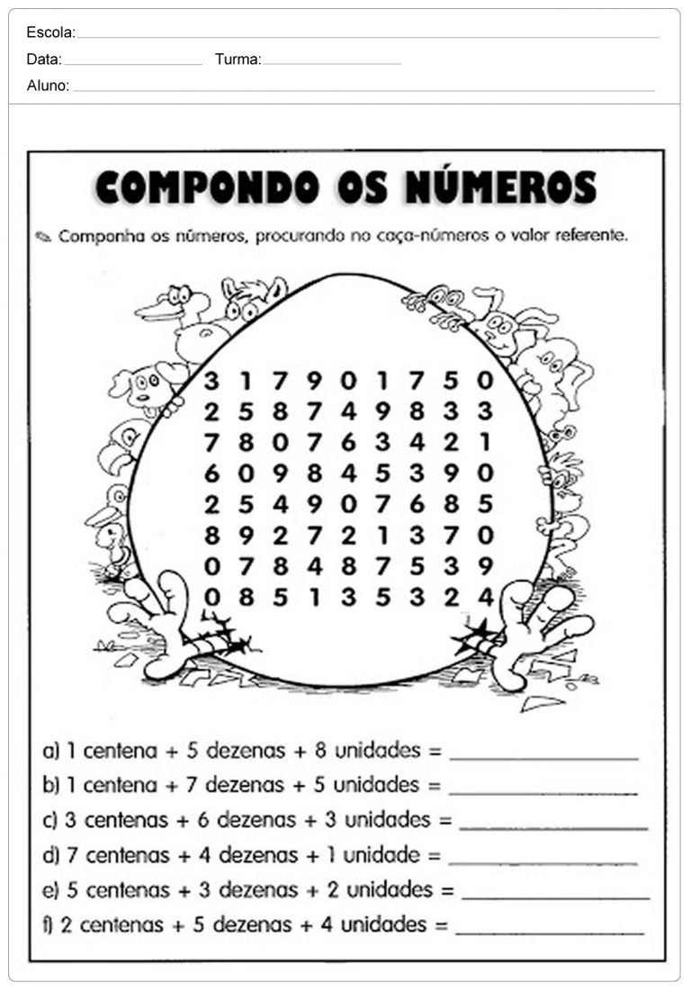 Compondo os Números - Atividades de Matemática 3º ano. – Educação e ...