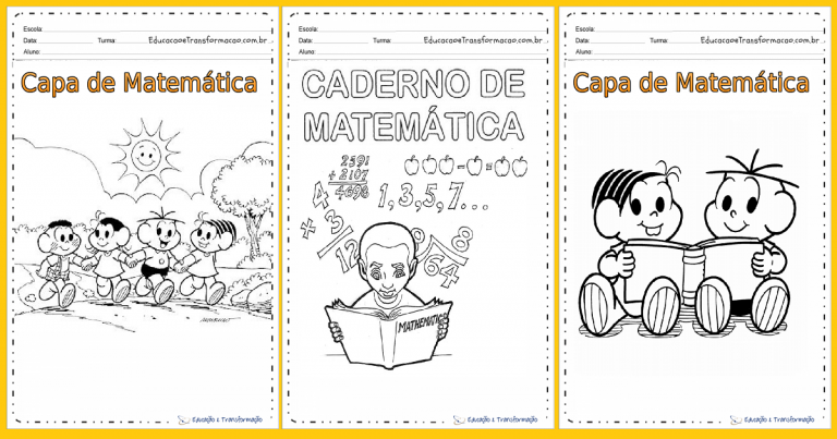 Capas para caderno de matemática – Educação e Transformação